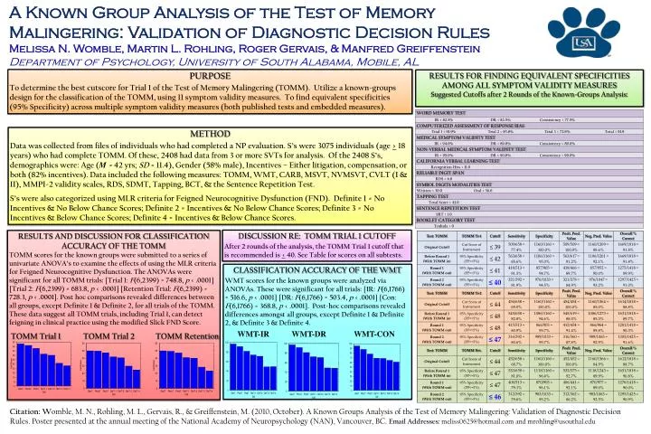 PPT - RESULTS AND DISCUSSION FOR CLASSIFICATION ACCURACY OF THE TOMM ...