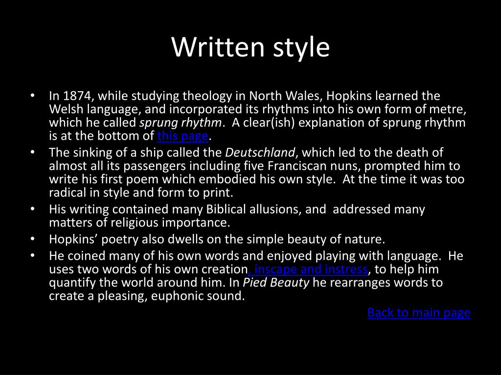 PPT - Who am I ? What do I write ? Who were my influences ? My writing ...