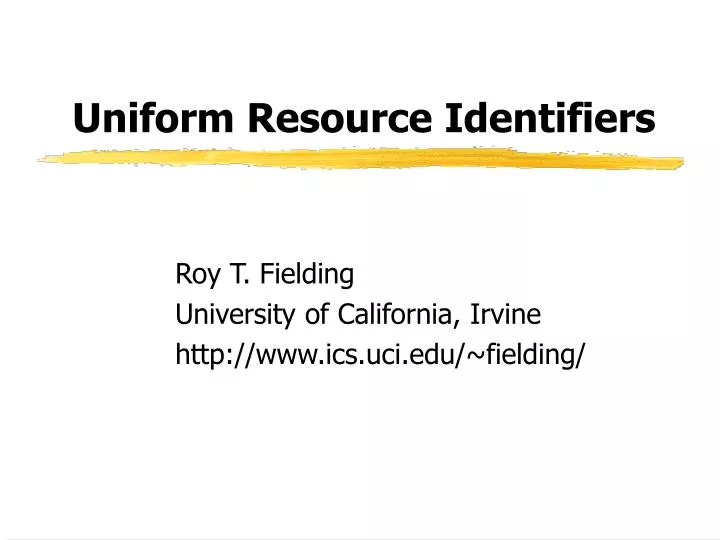 PPT - Uniform Resource Identifiers PowerPoint Presentation, free ...