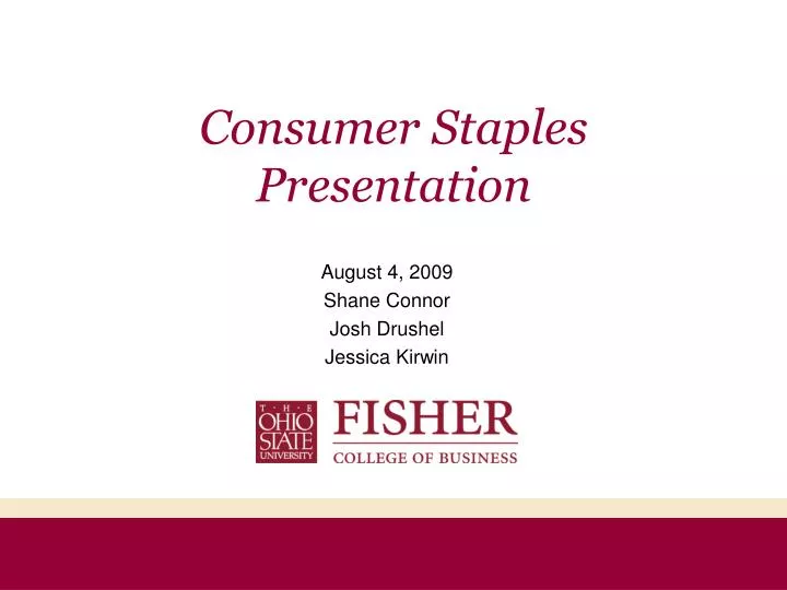PPT - Consumer Staples Presentation PowerPoint Presentation, free ...