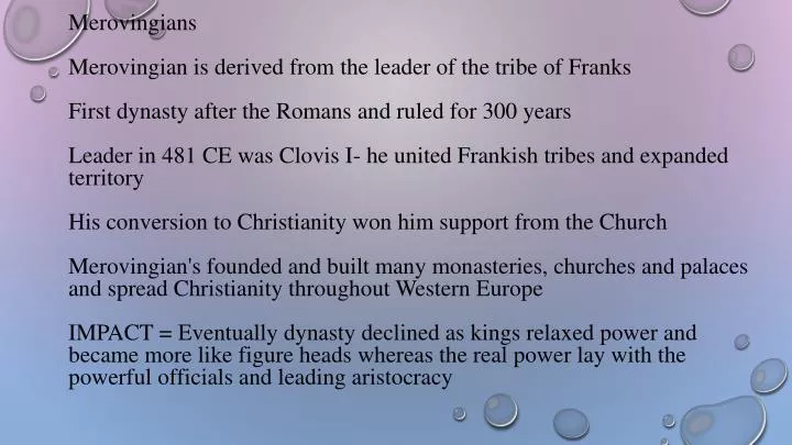 PPT - Merovingians Merovingian is derived from the leader of the tribe ...