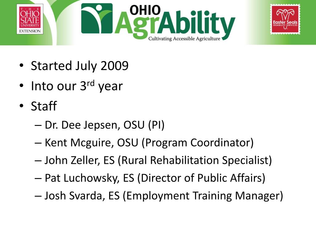 PPT - Started July 2009 Into our 3 rd year Staff Dr. Dee Jepsen , OSU ...