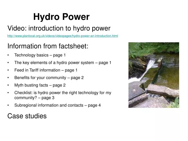 PPT - Hydro Power PowerPoint Presentation, free download - ID:5440912