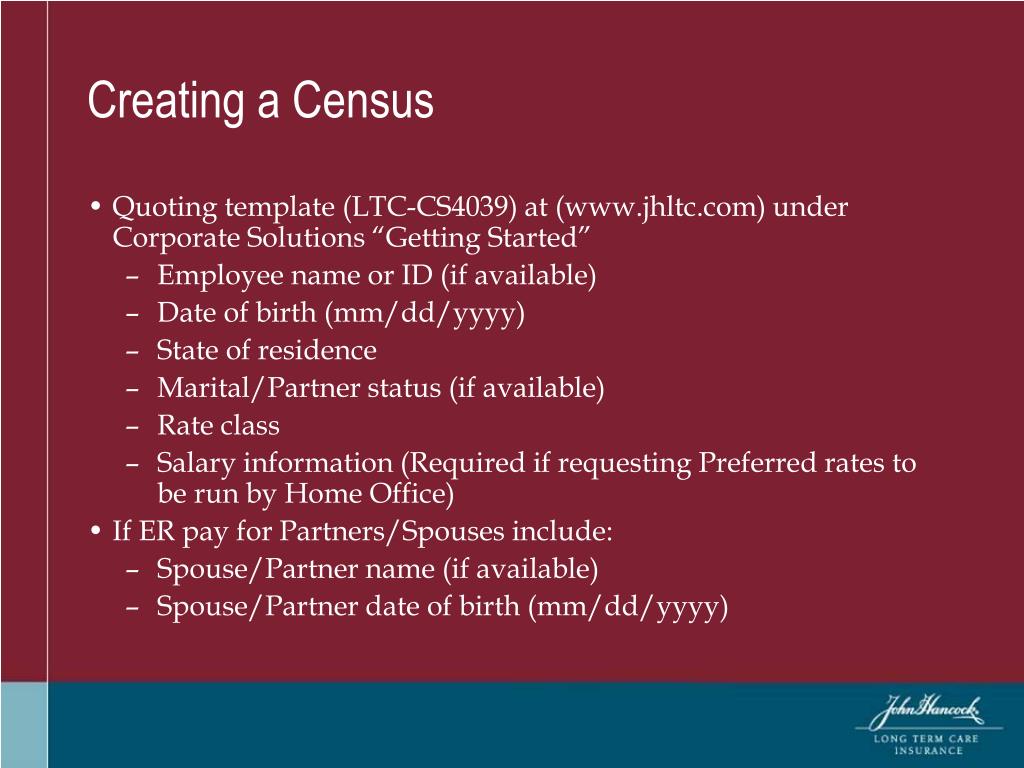 PPT - Long term care insurance is underwritten by John Hancock Life ...