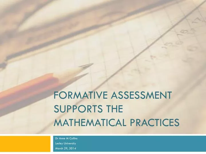 PPT - Formative Assessment Supports the Mathematical Practices ...