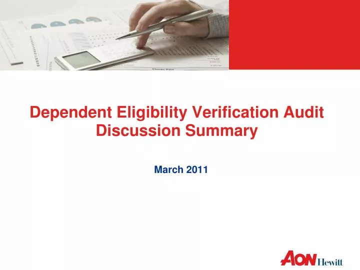 PPT - Dependent Eligibility Verification Audit Discussion Summary ...