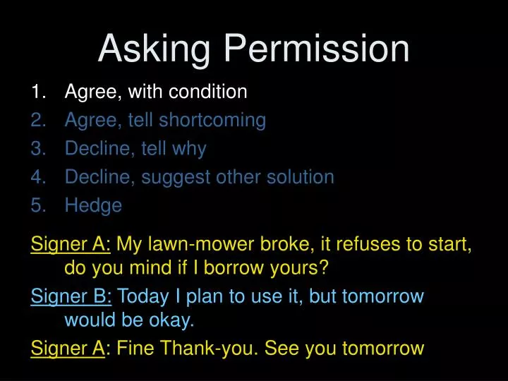 PPT - Asking Permission PowerPoint Presentation, free download - ID:5445807
