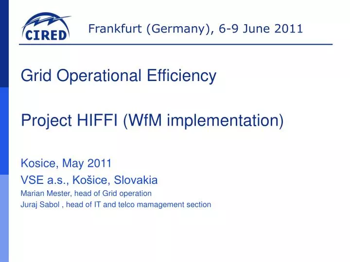 PPT - Grid Operational Efficiency Project HIFFI (WfM implementation ...