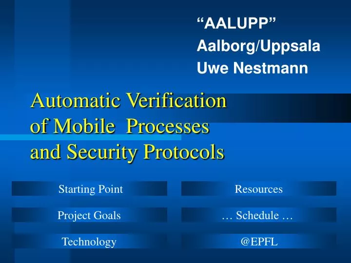 Ppt Automatic Verification Of Mobile Processes And Security Protocols