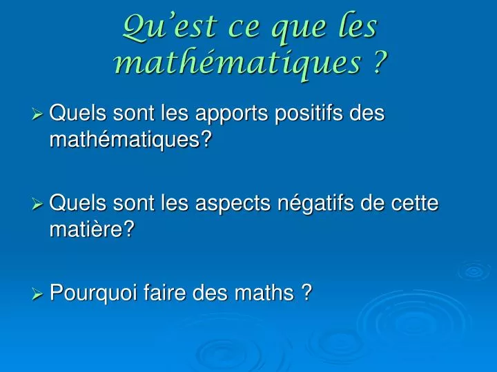 PPT - Qu’est ce que les mathématiques ? PowerPoint Presentation, free ...