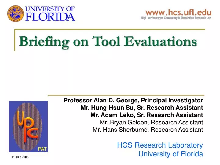 PPT - Briefing on Tool Evaluations PowerPoint Presentation, free ...