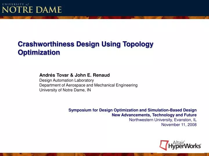 PPT - Crashworthiness Design Using Topology Optimization PowerPoint Presentation - ID:5448927