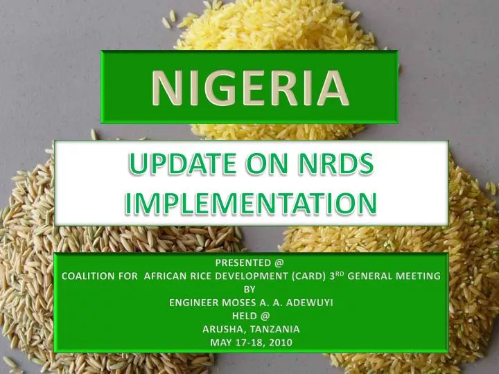 PPT - UPDATE ON NRDS IMPLEMENTATION PowerPoint Presentation, free ...