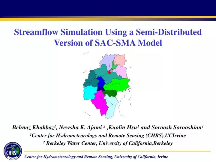 PPT - Streamflow Simulation Using a Semi-Distributed Version of SAC-SMA Model PowerPoint ...