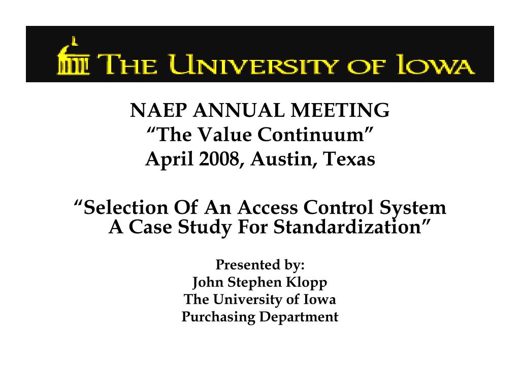 PPT - NAEP ANNUAL MEETING “The Value Continuum” April 2008, Austin ...
