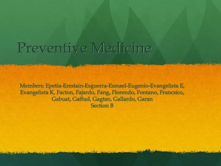 PPT - Preventive Medicine PowerPoint Presentation, free download - ID ...