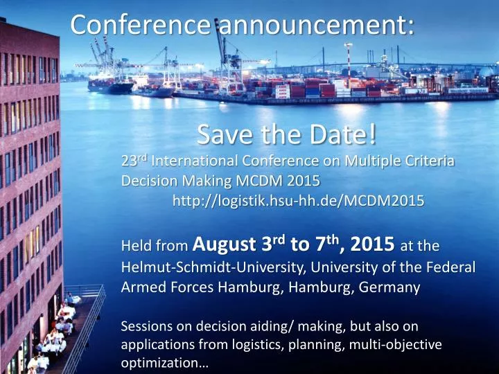 PPT - Conference announcement: Save the Date! PowerPoint Presentation ...