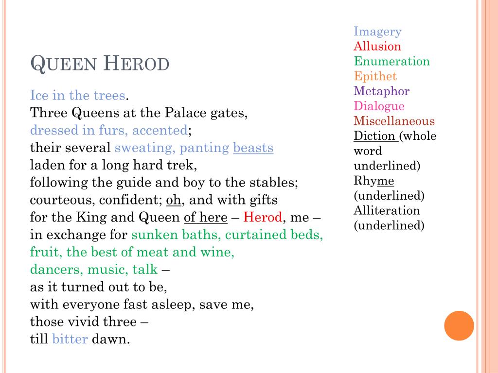 PPT - The Tragic Legacy of Queen Herod: A Reflection on Duffy's Poetic ...