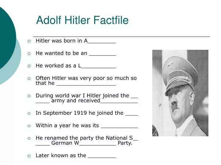 PPT - Adolf Hitler Factfile PowerPoint Presentation, free download - ID ...