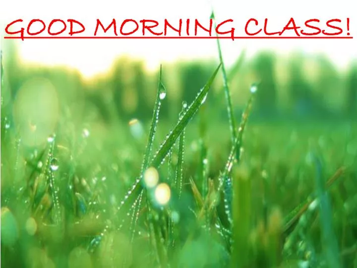 PPT - GOOD MORNING CLASS! PowerPoint Presentation, free download - ID ...