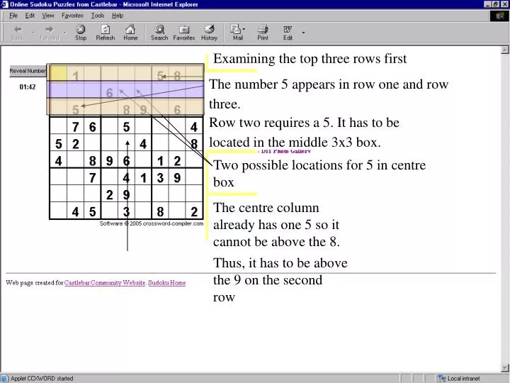 PPT - Examining the top three rows first PowerPoint Presentation, free ...