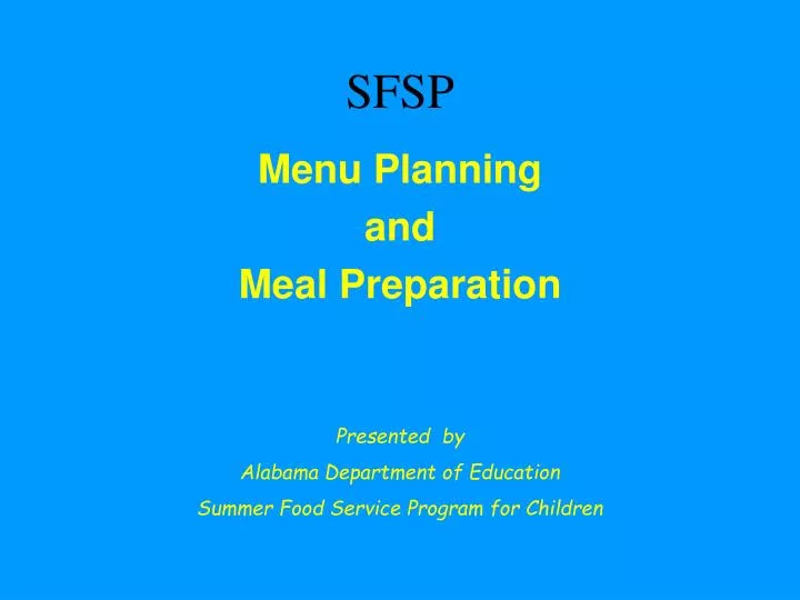 PPT - SFSP PowerPoint Presentation, free download - ID:5454825