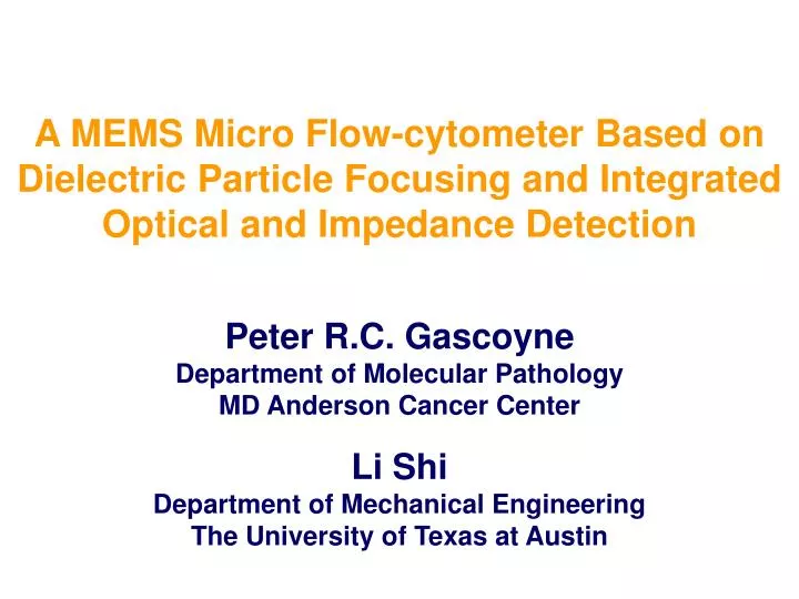 PPT - Flow Cytometry PowerPoint Presentation, free download - ID:5454898