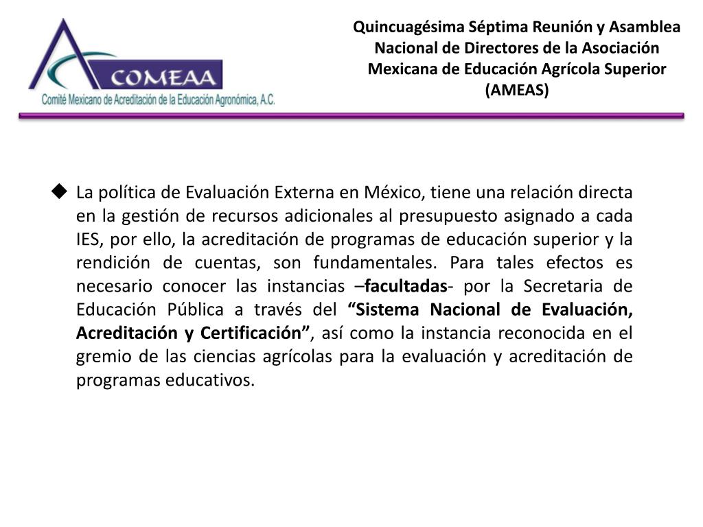 PPT - Sistema Nacional de Evaluación, Acreditación y Certificación ...