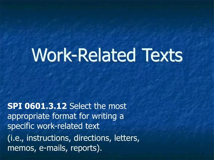 PPT - Work-Related Texts PowerPoint Presentation, free download - ID ...
