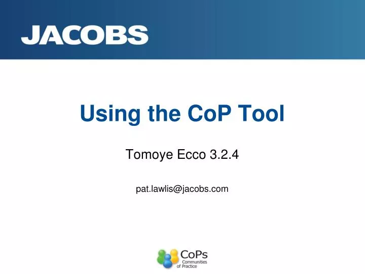 PPT - Using the CoP Tool PowerPoint Presentation, free download - ID ...