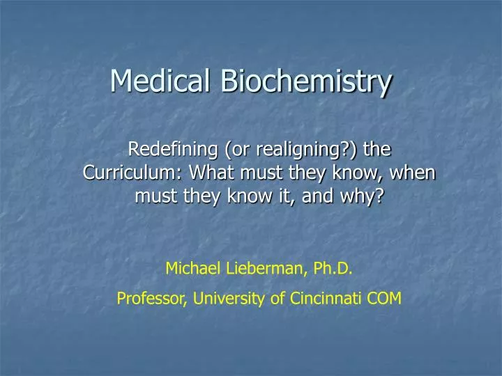 PPT - Medical Biochemistry PowerPoint Presentation, free download - ID ...