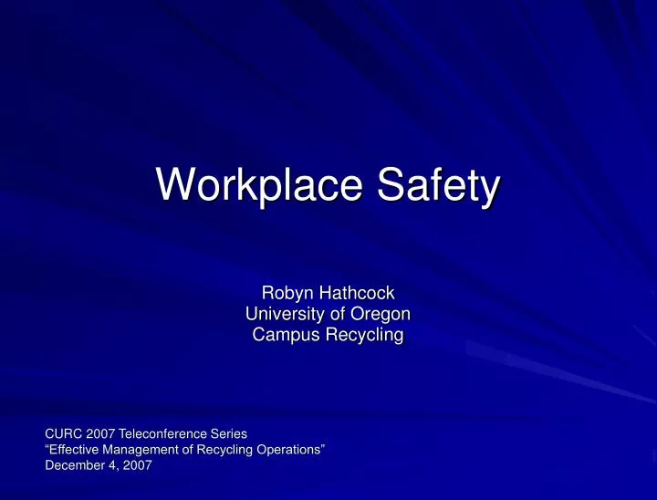PPT - Workplace Safety PowerPoint Presentation, free download - ID:5457678