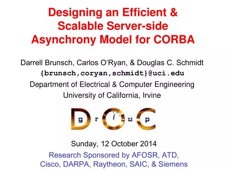 PPT - Designing an Efficient & Scalable Server-side Asynchrony Model for CORBA PowerPoint ...