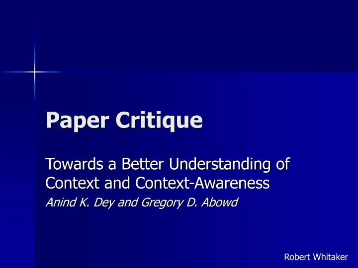 PPT - Paper Critique PowerPoint Presentation, free download - ID:5457729