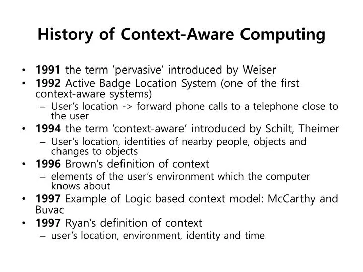 PPT - History of Context-Aware Computing PowerPoint Presentation, free ... PPT - History of Context-Aware Computing PowerPoint Presentation, free ...