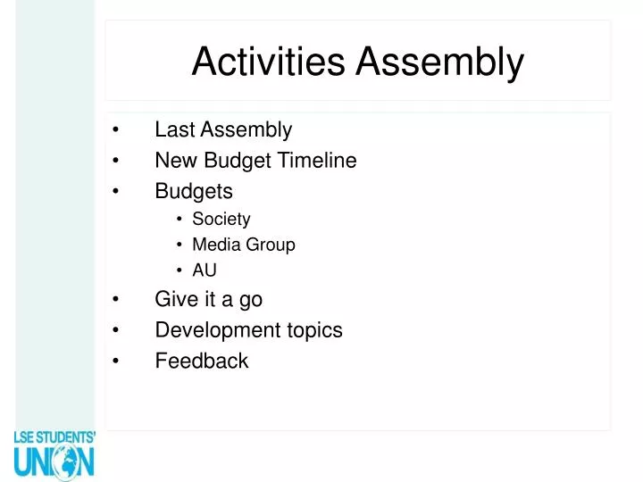 PPT - Activities Assembly PowerPoint Presentation, free download - ID ...