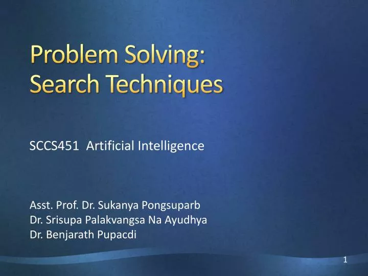 PPT - Problem Solving: Search Techniques PowerPoint Presentation, free ...