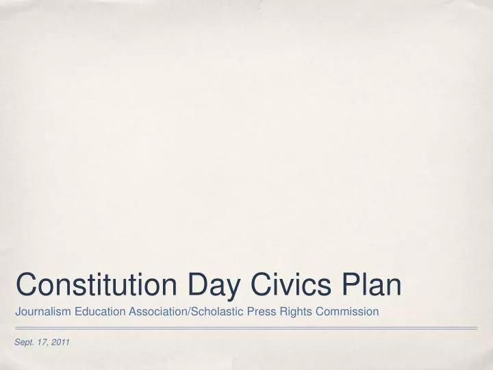 PPT - Constitution Day Civics Plan PowerPoint Presentation, free ...