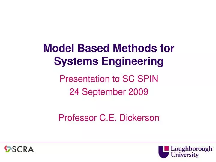 PPT - Model Based Methods for Systems Engineering PowerPoint ...