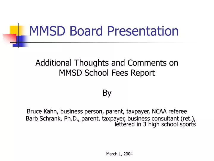 PPT - MMSD Board Presentation PowerPoint Presentation, free download ...