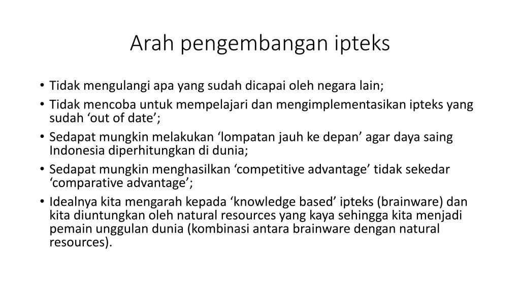 PPT - Pemikiran Pengembangan IPTEKS ke Depan dan Antisipasinya Dalam ...