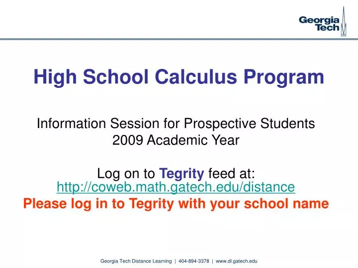 PPT - High School Calculus Program PowerPoint Presentation, free ...