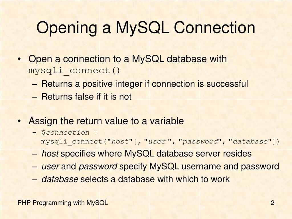 Ppt Chapter 9 Manipulating Mysql Databases With Php Php Programming With Mysql Powerpoint 3171