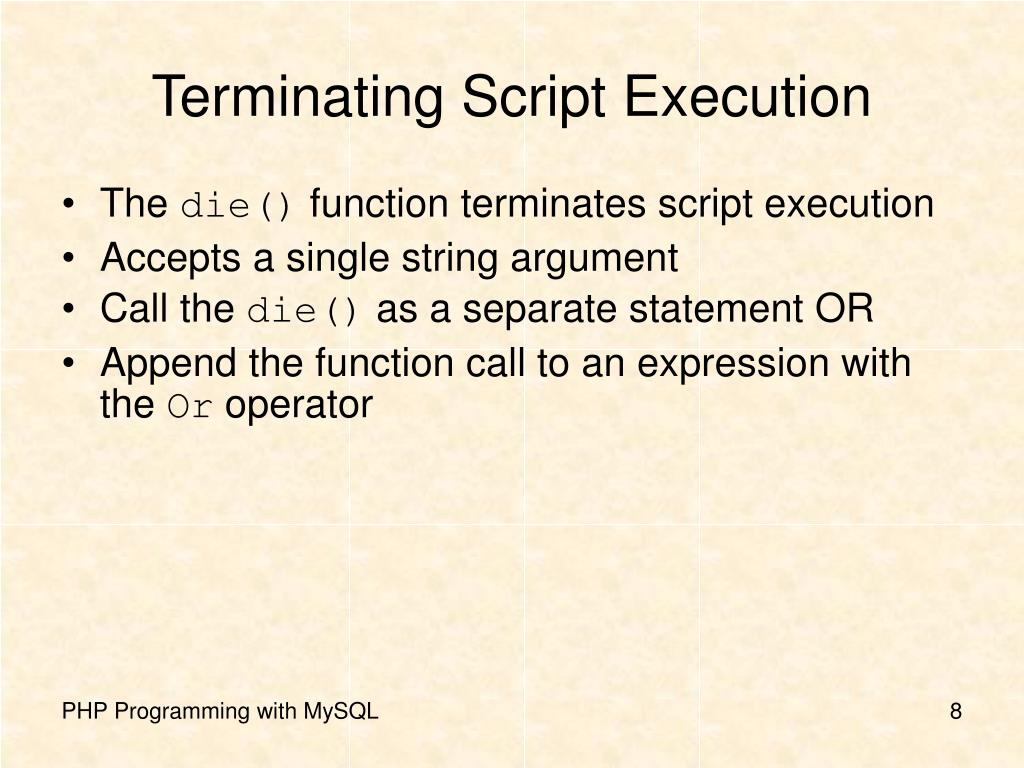 Ppt Chapter 9 Manipulating Mysql Databases With Php Php Programming With Mysql Powerpoint