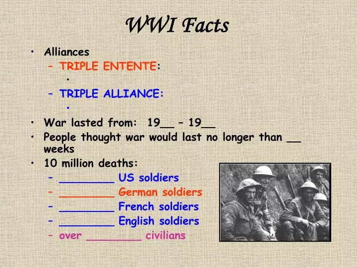PPT - WWI Facts PowerPoint Presentation, free download - ID:5463678