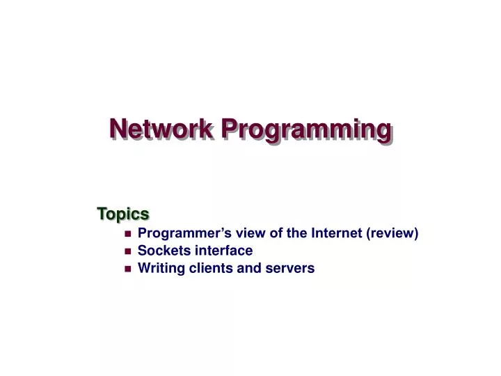 PPT - Network Programming PowerPoint Presentation, free download - ID ...