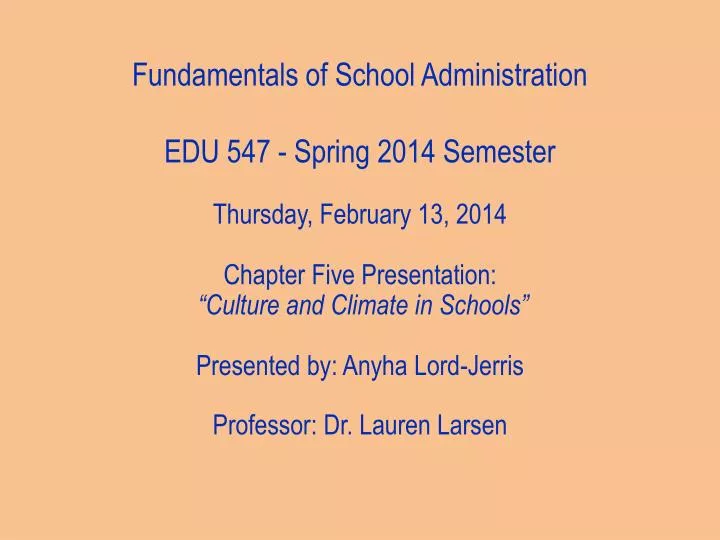 PPT - Fundamentals of School Administration PowerPoint Presentation ...