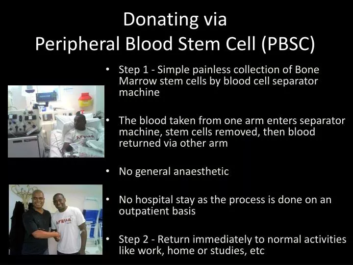 PPT - Donating via Peripheral Blood Stem Cell (PBSC) PowerPoint ...