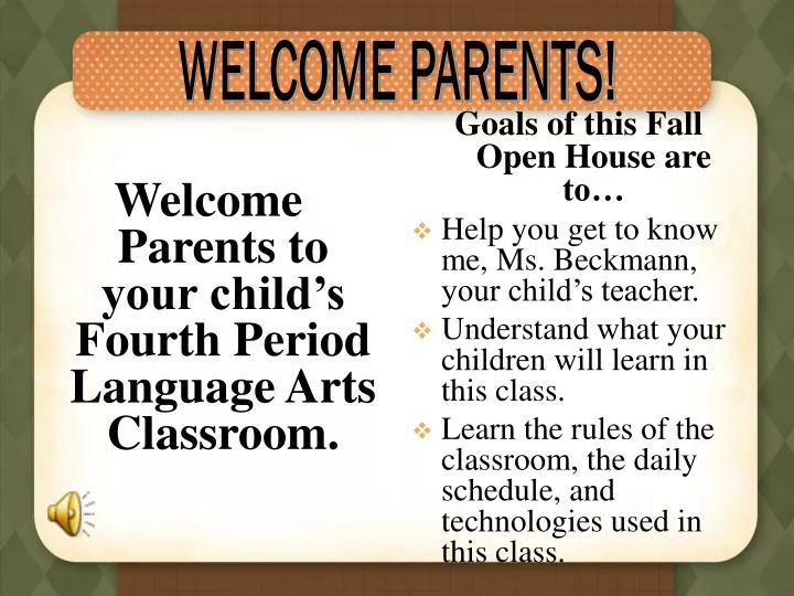 PPT - Welcome Parents to your child’s Fourth Period Language Arts ...