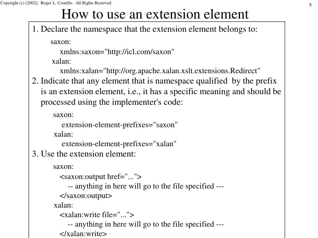 Ppt Using Extension Elements And Extension Functions With Xslt And Xpath Powerpoint